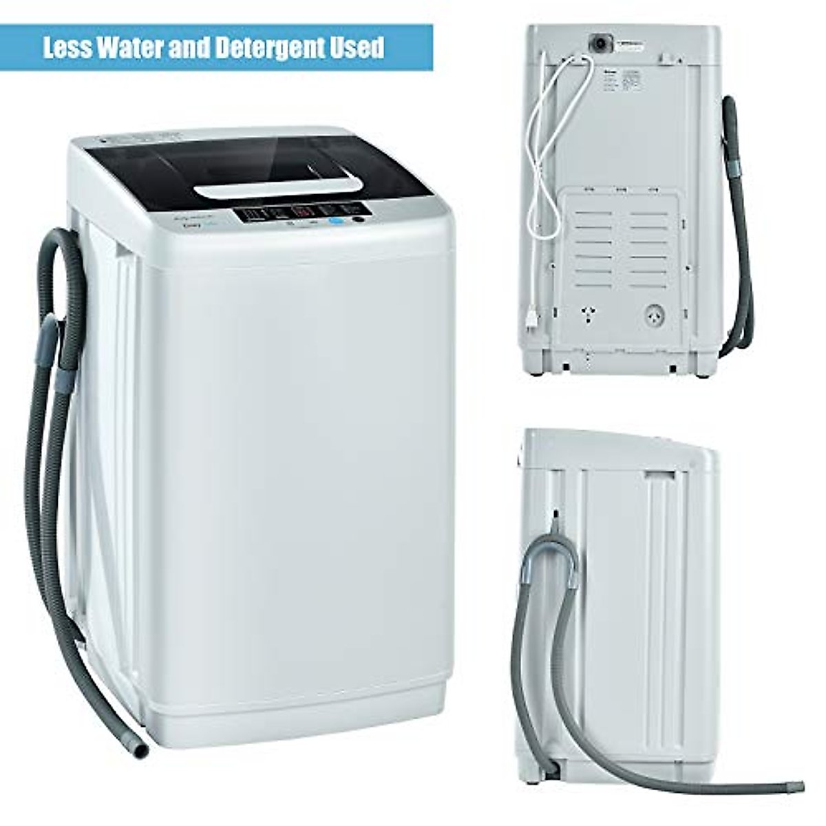Giantex Full Automatic Washing Machine, 2 in 1 Portable Laundry Washer, 8.8lbs Washer and Dryer Combo, 1.04 cu.ft 10 Programs Built-in Drain Pump, Energy Saving Top Load Washer for Apartment Dorm