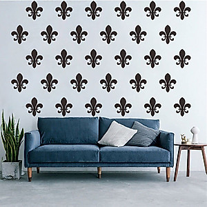 ANFRJJ French Style Flower Wall Stickers - 36 PVC Removable Decals for Bedroom Decor - Elegant Floral Art Decals - JWH195 Collection (Black) - Easy Peel and Stick Wall Decals