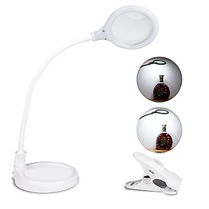 COSYWARM 5X Magnifying Lamp，Lighted Magnifying Glass with Light and Stand Hands Free, Desk Magnifying Light, LED Magnifier Work Lamp for Reading, Crafts, Sewing, Hobbies.