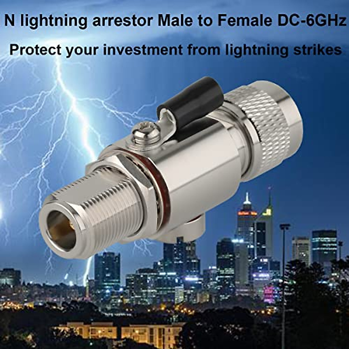 Whisary N Type Lightning Arrestor DC-6 GHz N Male to Female Coaxial ...