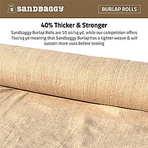 Sandbaggy Burlap Fabric Roll | 1 Roll - Extra Wide 72 inch Width by 300 ft Length | 30% Thicker Than Competition | Constructed from Industrial Grade Burlap Fiber | Home Decor & Weddings, Plant Covers
