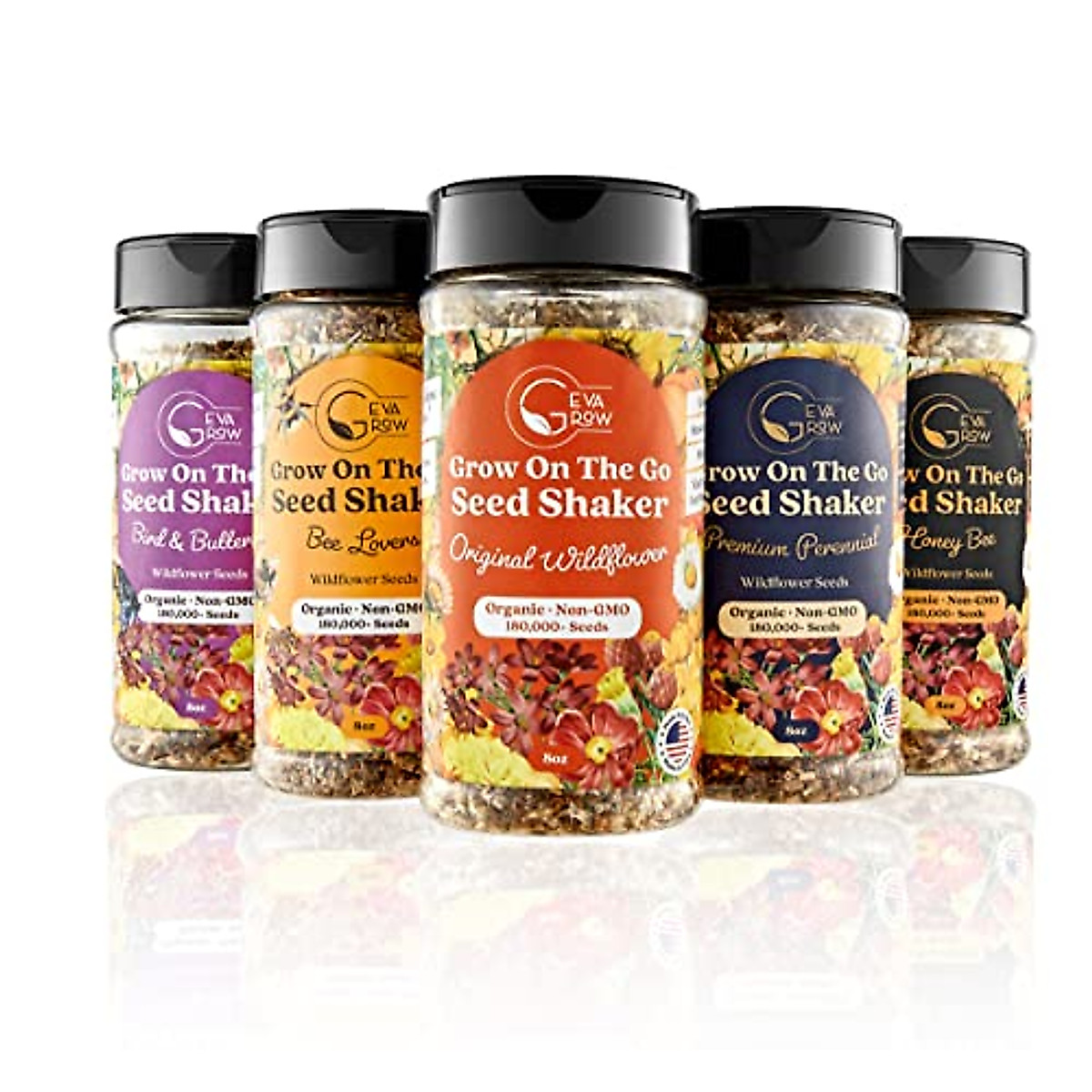 Bulk Wildflower Seed Shaker - Bird & Butterfly Garden Seed Mix | Bulk 180,000+ Seeds of Annual & Perennia l Hummingbird, Flower Seeds for Planting | No Messy Bags or Packets | 8 Ounce