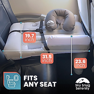 Toddler Airplane Bed - Inflatable Airplane Bed for Kids with Blanket & Neck Pillow Included - Fits All Seats, with Cup Holder - Comfortable and Durable - Easy to Inflate Deflate and Clean