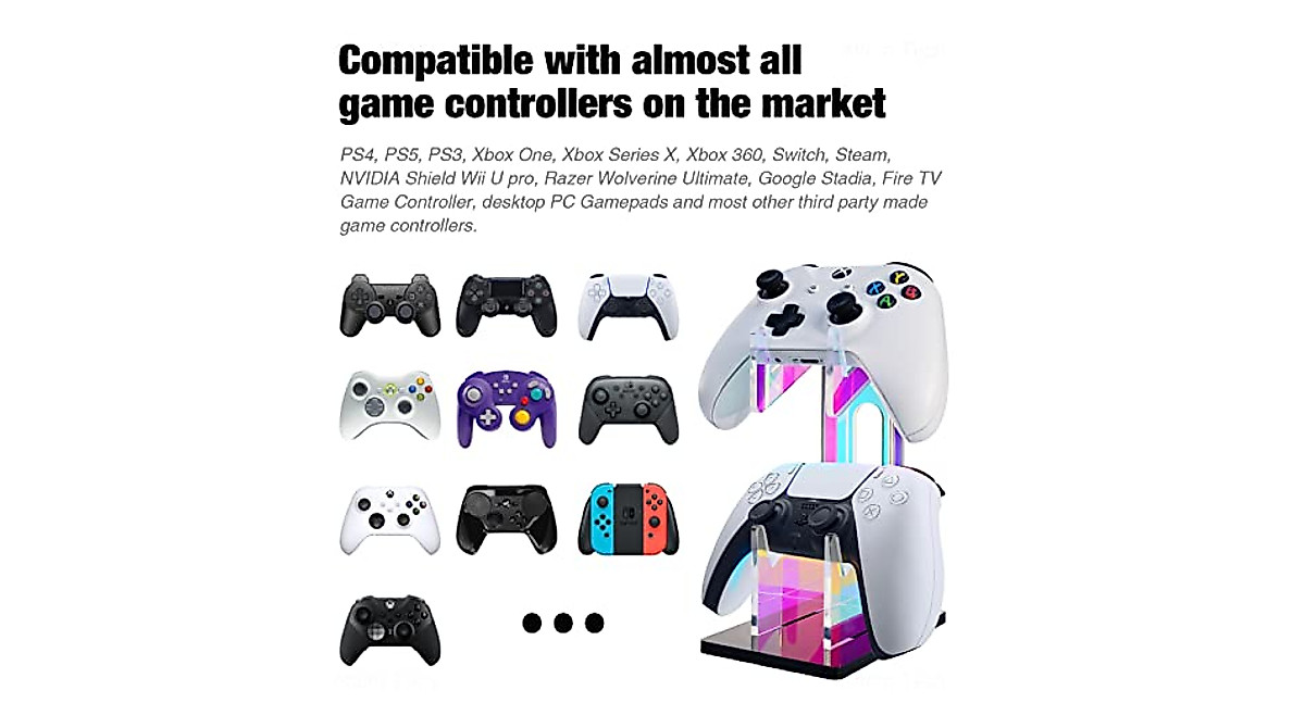 NiHome Iridescent Game Controller Stand for PS5 & Xbox