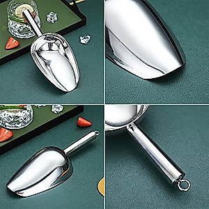 Ice Scoop, Fashion Ice Cream Scoop, Premium Stainless Steel Cookie Scoop, Dog Food Scoop, Sturdy Flour Scoop, Utility Candy Scoop, Dishwasher Safe (Silver/8oz/9 Inch)