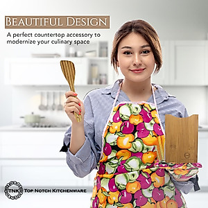 Bamboo Utensil Holder or Caddy for Kitchen Tools. Perfect Organizer for Stainless Steel, Ceramic, or Bamboo Spatulas, Spoons, and Flatware. Quality Home Collection