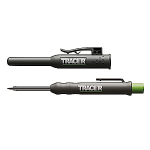 TRACER Deep Hole Construction Pencil with TRACER Site Holster. Extendable 2B Carpenter Pencil with Inbuilt Carpenter Pencil Sharpener