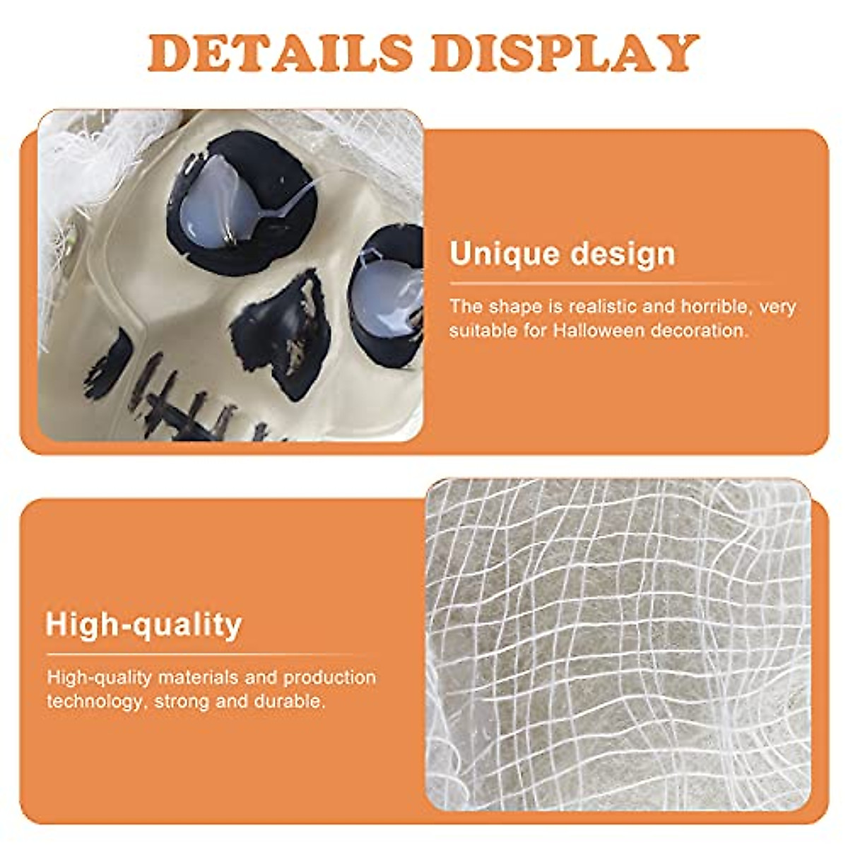 1Pc Luminous Decorative Scary Skull Pendant Halloween Party Skull Decor (White) Decor for Celebration Party