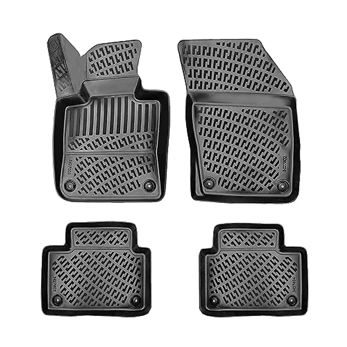 Croc Liner Floor Mats Front and Rear All Weather Custom Fit Floor Liner Compatible with Volvo S60 (2019-2023) (Non-Hybrid)