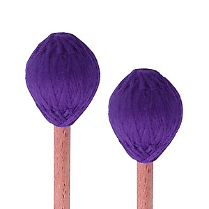 Marimba Mallets, Uspacific 1 Pair Medium Hard Yarn With Beech Handle Medium Hard for Percussion Marimba Playing