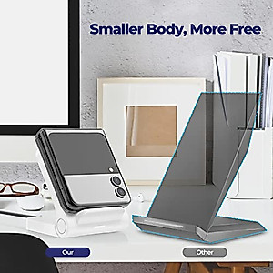 Galaxy Z Flip Wireless Charger Galaxy Z Flip 3 Fast Wireless Charger Stand Compatible with Galaxy Z Flip 4/Z Flip 3/Z Flip, Space Saving, Easy to Carry,White