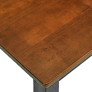 MUSEHOMEINC Two Tone Farmhouse Style Solid Wood Bench, Black/Espresso