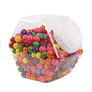 2 Gallon Hexagon Canister Container Jar Bucket With Lid, Large Clear Penny Jar Container For Cookies, Snacks, Dog Treats, Craft and Sewing Supplies, Ribbon, Laundry Pod