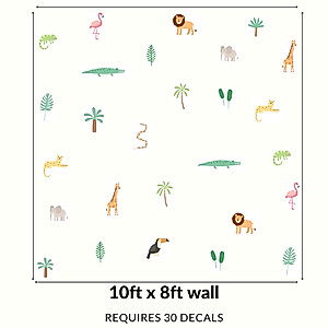 Jungle Animals Wall Decals | Safari Nursery Decor | Wall Stickers for Kids