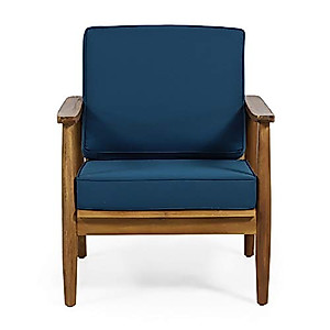 Willowbrook Outdoor Club Chair with Cushion - Acacia Wood - Teak (Set of 2)