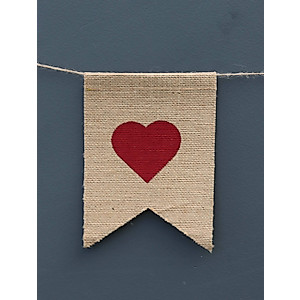 Boston Creative Company Love Burlap Banner Valentines Burlap Garland Wedding Decor Bridal Shower Banner Rustic Wedding Garland Valentines Day Decor Bridal Shower Decorations Wedding Heart Bunting