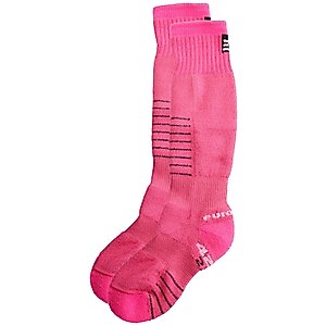 Eurosock Kids' Snowbase Jr Ski Socks(2-PK), Magneta, 2XS(13-1 Little