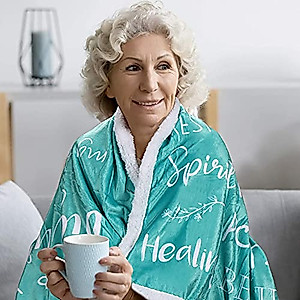 BLANKIEBLISS Grandma Blanket (Gray) - Gifts for Grandma for Birthday, Mothers Day - Grandma Gifts from Grandchildren - Best Grandma Gifts (Sherpa Fleece)