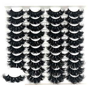IFSOWDRA Dramatic Lashes Mink 8D Volume Curly Fake Lashes Wispy Full 20mm/25mm Mink Lashes Long 20 Pairs False Eyelashes D Curl Strip Lashes Pack