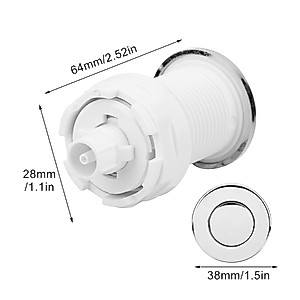 Air Pressure Bath Switch Tub Spa Massage Bath Garbage Waste Disposal Air Switch Push Button Garbage Disposal Sink Top Air Switch(White,Size:28mm)