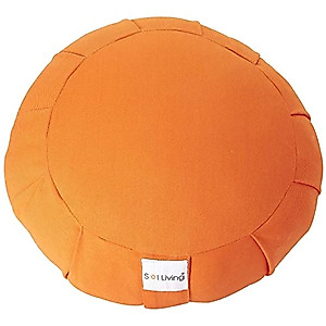Sol Living Zafu Meditation Cushion Round Yoga Pillow Floor Cushions Lotus Sitting Pose Premium Cotton Bolster Meditation Pillow Pouf - Yoga Meditation Accessories - 15" x 15" x 7" - Tango