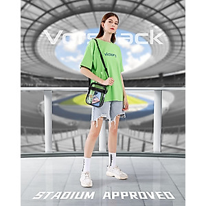 Vorspack 2 Packs Black Clear Purse Stadium Approved - Clear Bag Clear Crossbody Bag for Concerts Sports Festivals