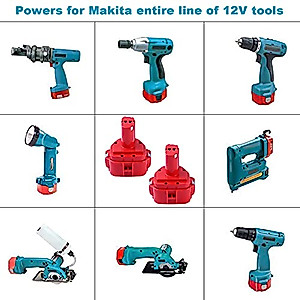 2Pack 3600mAh 12 Volt Replacement Battery Compatible with Makita 12V Battery Ni-Mh 1200 1220 1201 PA12 1222 1233S 1233SA 1233SB 1234 1235 192681-5 Cordless Power Tools