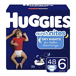 HUGGIES OverNites Diapers, BIG PACK Overnight Diapers (Packaging May Vary), Size 6, 48 Count