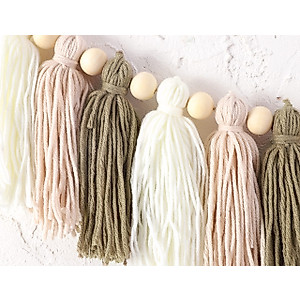 Boho 1st high chair banner - Wood Bead Tassel Garland,Boho birthday decor,Yarn tassel garland,Cake Smash Backdrop Banner,Birthday High Chair Yarn Tassel Banner,Girl's boho birthday,Baby Nursery Decor