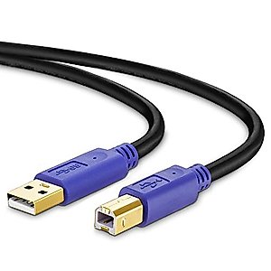 Printer Cable 20Ft, TanGuYu 20Feet Hi-Speed USB 2.0 Type A Male to Type B Male Printer Scanner Cable for HP, Canon, Lexmark, Epson, Dell, Xerox, Samsung etc