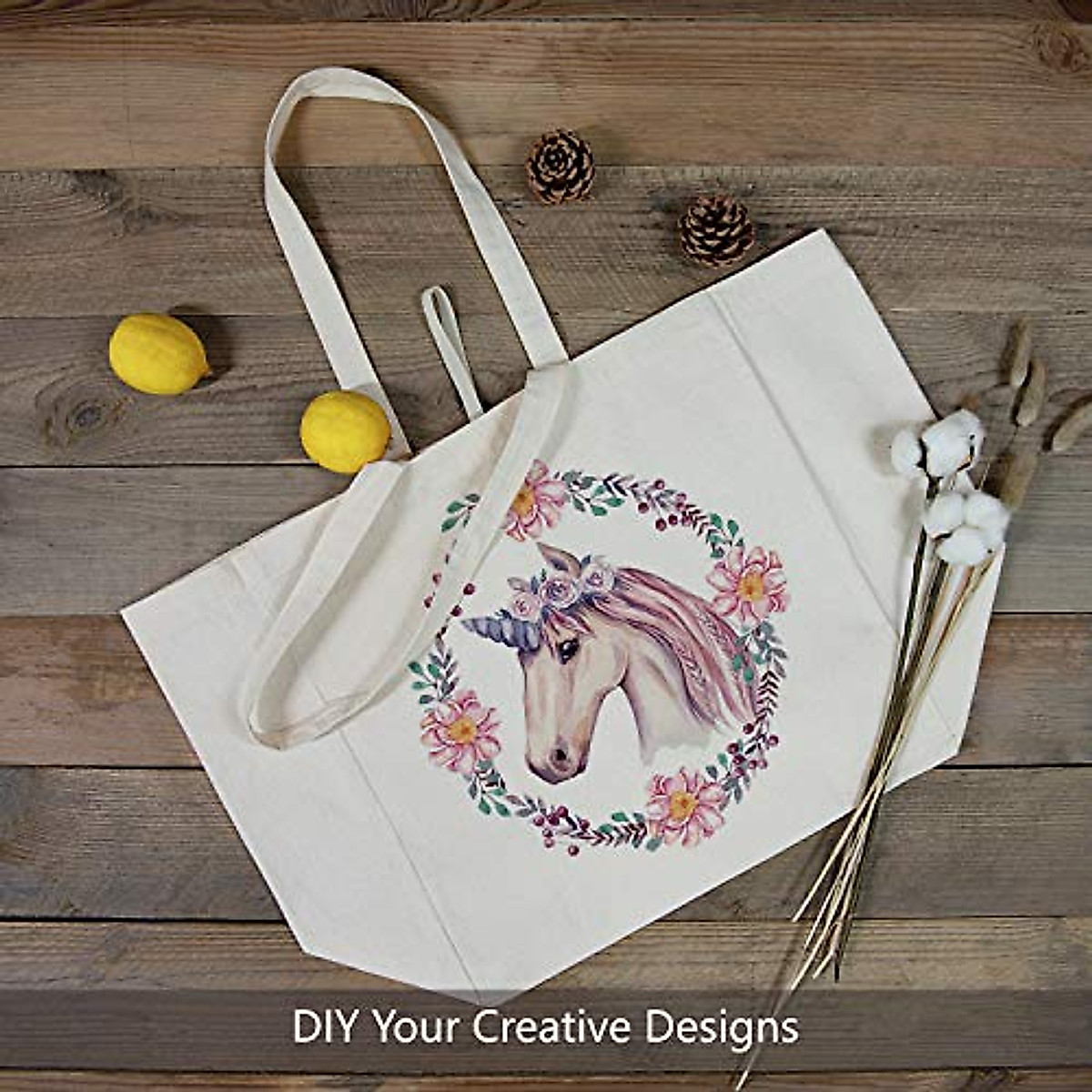 TOPDesign 6-Pack Reusable Grocery Shopping totes, Foldable Canvas Bags