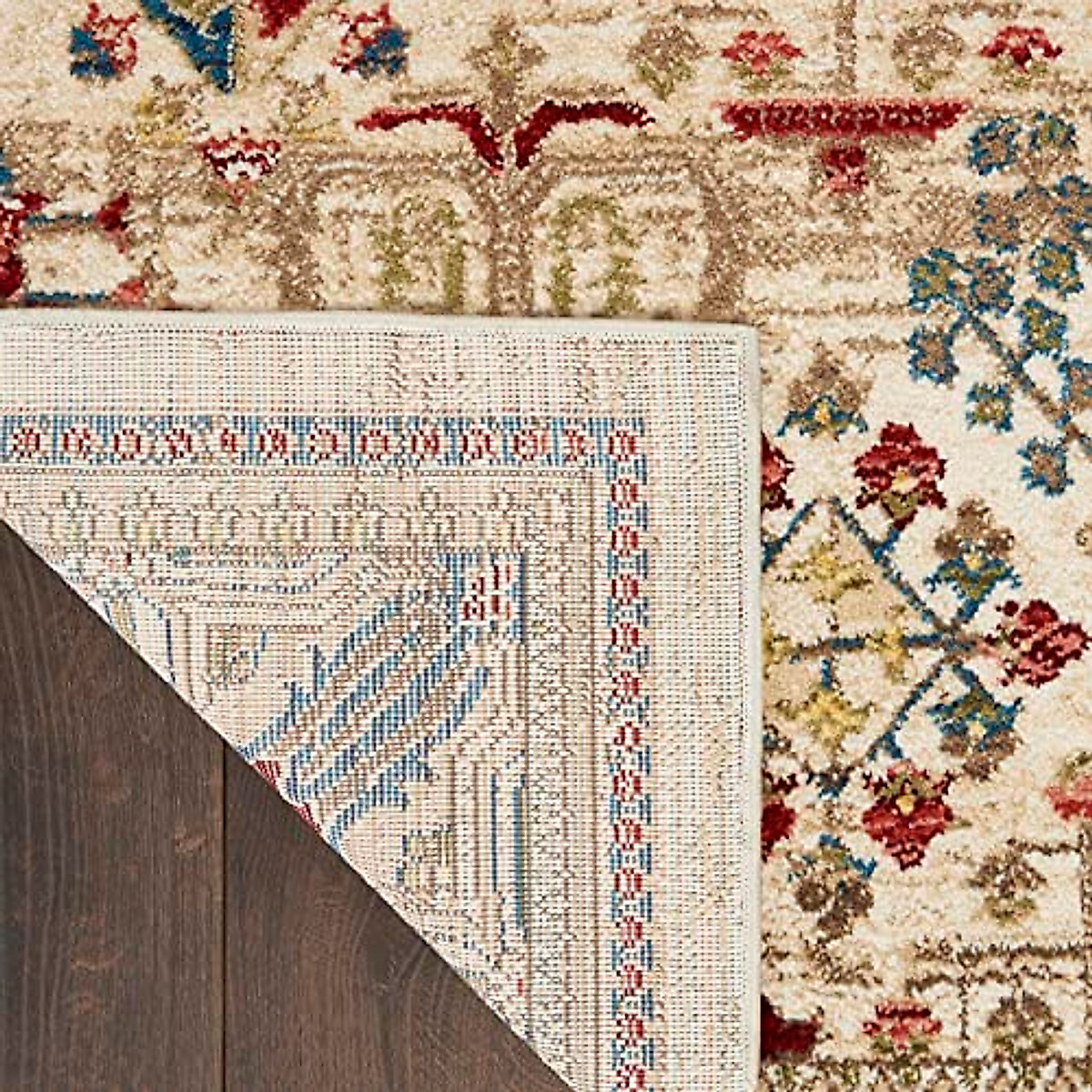 Nourison Revel Floral Ivory 3' x 5' Area -Rug, Easy -Cleaning, Non Shedding, Bed Room, Living Room, Dining Room, Kitchen (3x5)