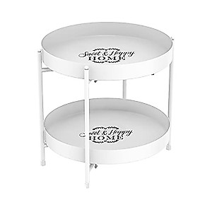 Lewondr 2-Tier Bathroom Countertop Organizer, Cosmetic & Makeup Storage Standing Shelf Kitchen Spice Rack, Vanity Tray, Multi-Use Countertop Standing Rack for Bathroom Kitchen Office - White(Round)