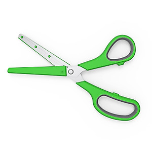 Riteknife SO300 Safety Scissors, Ambidextrous, Large Finger Holes, Soft Grip Maximizes Comfort, Blunted Tip, Guarded 3.5” Stainless Steel Safety Blades Minimizes Puncture Risk, Safe Enough For A Kid