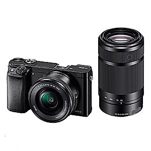 Camera New ILCE-6000 A6000Y A6000 24.3 MP Digital Camera Body & 16-50mm & 55-210mm Lens Black Digital Camera