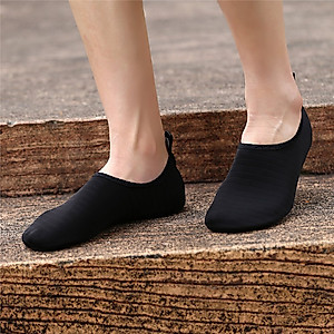 NING MENG Womens Mens Water Shoes Swimming Socks Barefoot Beach Pool Shoes Quick-Dry Aqua Yoga Socks Surf Beach Shoes(Black,3/4 Women)