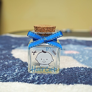 HAMUIERS First Haircut Keepsake Holder, First Curl Keepsake Box for Kids Baby Keepsake Box Baby Shower for Babies to Keep The Childhood Memory - Boy