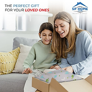 SP HOME GOODS Glow in The Dark Throw Blanket Gift for Girls and Kids Ages 4-14 and for Grandkids - [Galaxy] 50 x 60 Inches Fun, Cozy Fleece Throw Blanket