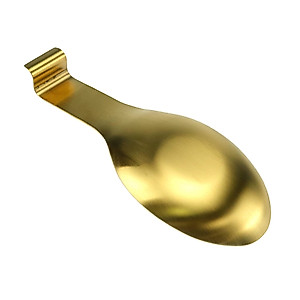 Curqia 1 Pack Brushed Gold Spoon Rest Modern Stainless Steel Spoon Rest Large Spatula Holder for Kitchen Countertop, 10×4 Inches