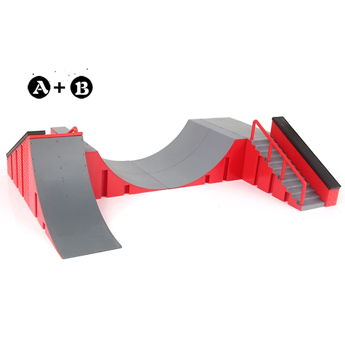 Almencla Skateboard Ramp Kit Toys Rail Parts Starter Kits Ramp Toys Novelty Finger Skateboard Mini Scooter for Party Training Finger Coordination, C