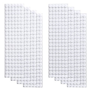 Self Adhesive Dots, 1000Pcs(500 Pair Set) 0.59 Inch / 15mm Diameter Hook and Loop Dots Tape, 15mm Nylon Sticky Back Coins, Suitable for Classroom, Office, Home, White