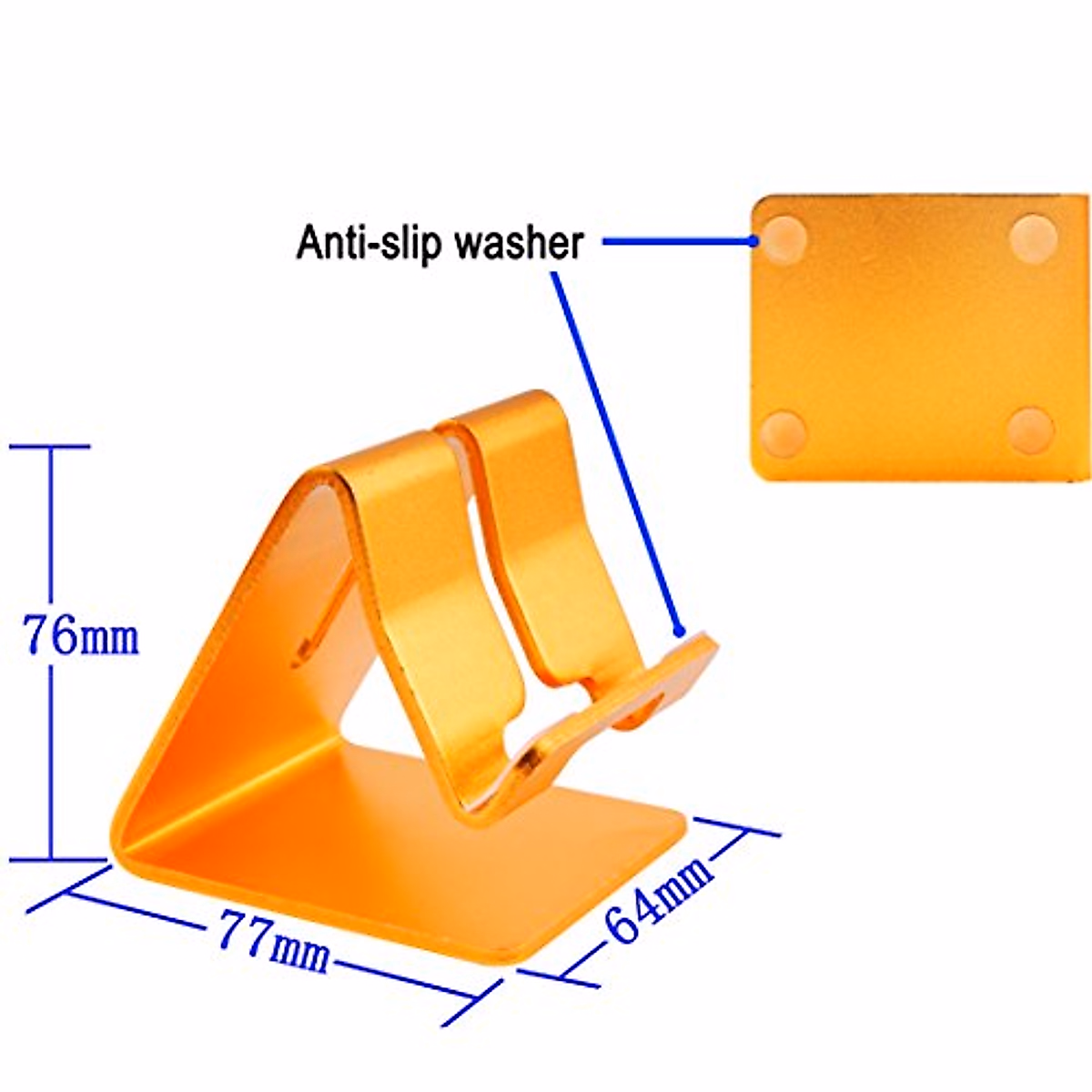 Honsky Solid Portable Universal Aluminum Desktop Desk Stand Hands Free Mobile Smart Cell Phone Holder Tablet Display Stand, Cellphone Stand, Smartphone Mount, Black