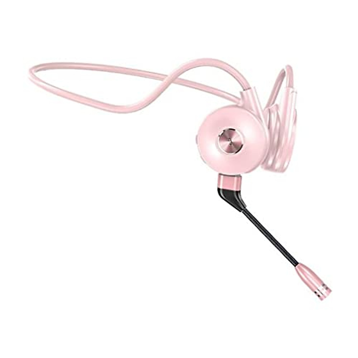 Bone Conduction Headphones Wireless Bluetooth Headset, Open Ear Stereo Music Sweat Resistant Answer Phone Call, for Game, Office, Home,Pink
