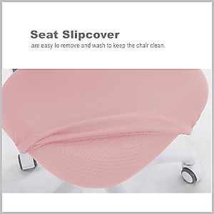 QualiSky Kids Desk Chair, Boy's Girl's Child Children Study Office Computer Chair, Ergonomic Design, Adjustable Height and Seat Depth (Peach Pink W/Armrests)