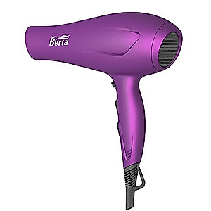 Matte Purple Hair Dryer 1875W Powerful Fast Drying Negetive Ion Blow Dryer Strong Air Flow 2 Speed & 3 Heat Settings DC Motor Plus One Concentrator
