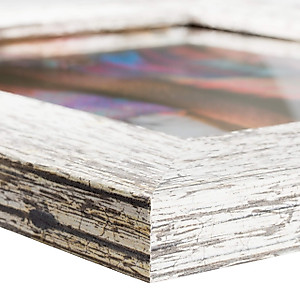 Craig Frames American Barn, 16 x 20 Inch Faux White Barnwood Picture Frame Matted to Display a 11 x 14 Inch Photo