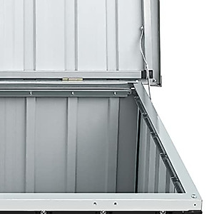 YEZIYIYFOB 148.6 gal Outdoor Garden Storage Deck Box Metal Steel Patio Storage Chest Container Storage Organizer Cabinet for Patio, Lawn, Backyard, Outdoor Anthracite + 50.8"x26.4"x25.6"