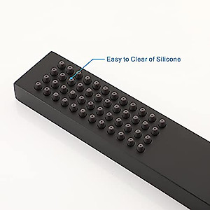 Asyas Solid Brass High Pressure Hand Held Shower Square Sprayer Head with Fixed Elbow Wall Connector Shower Holder and Hose Set Matte Black