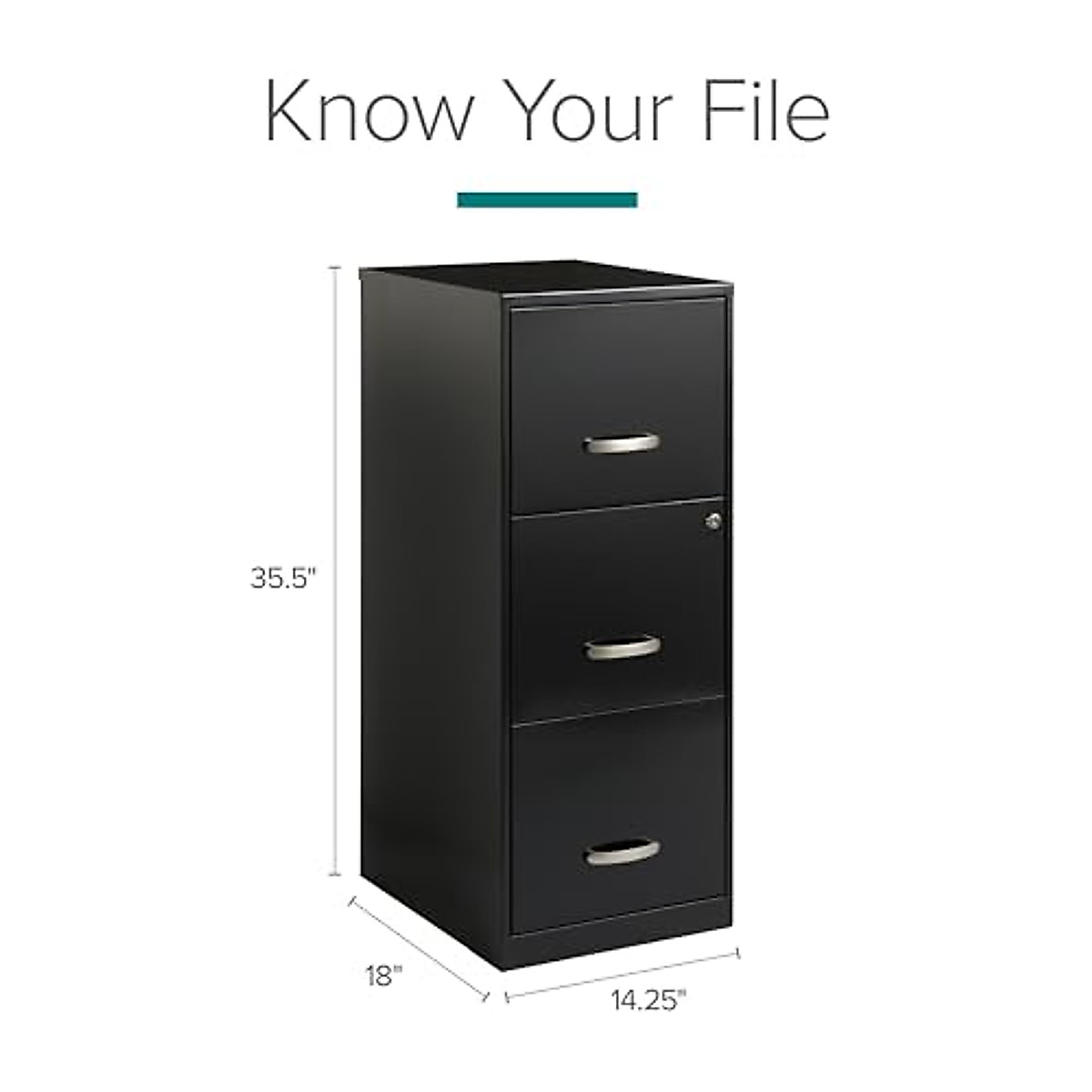 Lorell LLR18573 SOHO 18 3-Drawer Vertical File