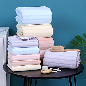 Scceatti Bath Towels Set of 2 Oversized Luxury Ultra Soft Bathroom Towel Sets Quick Dry Absorbent Thick Plush Coral Fleece Shower Towels Sheets for Bathroom Adults Women Gifts 24x55In/14x30In Purple